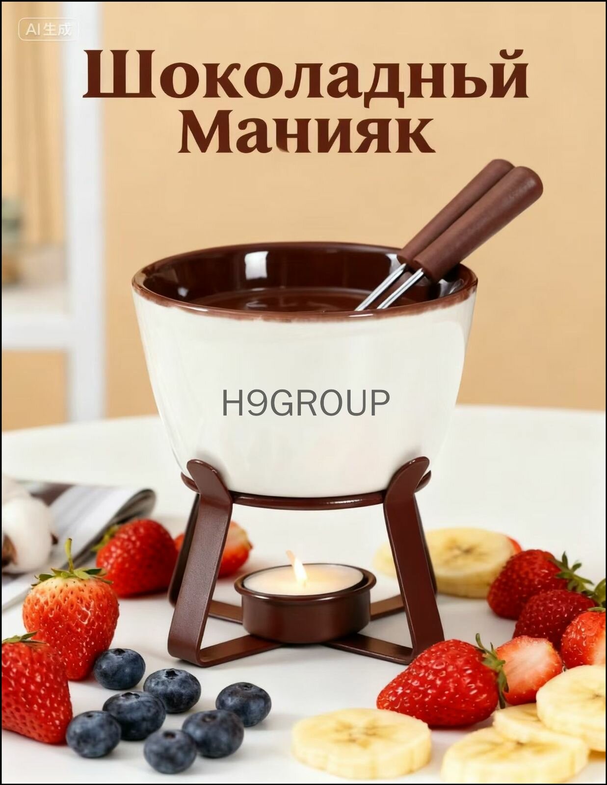 Набор для фондю 0.3 л, количество персон: 2