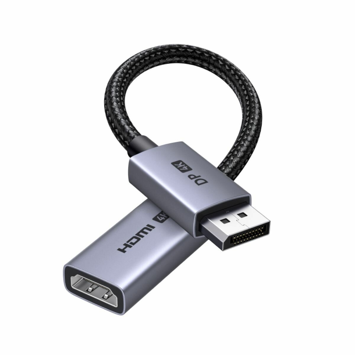 Кабель-адаптер UGREEN DP139 (95418) DP Male To HDMI Female 4K@60Hz Adapter Cable. Длина: 0,2. Цвет: черный