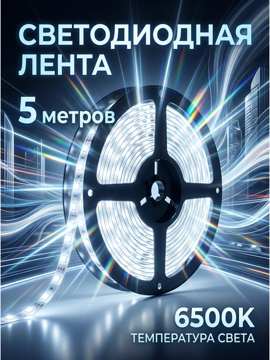 Светодиодная лента 5 метров 6500К