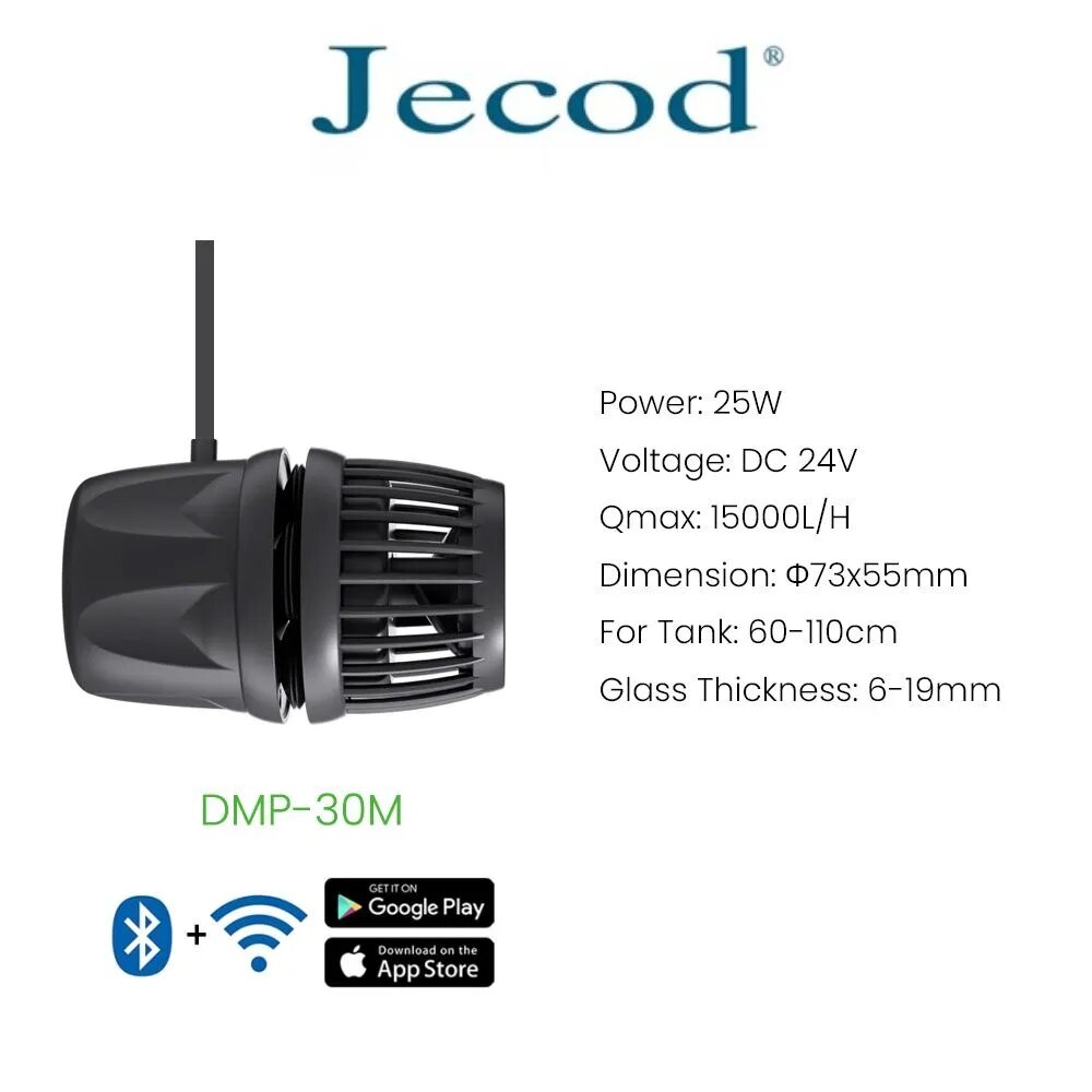 Jebao jecod DMP30 WIFI New Smart Bluetooth App Control Беспроводной аквариум для пресноводных рыб с морской водой Аквариумный волновой насос