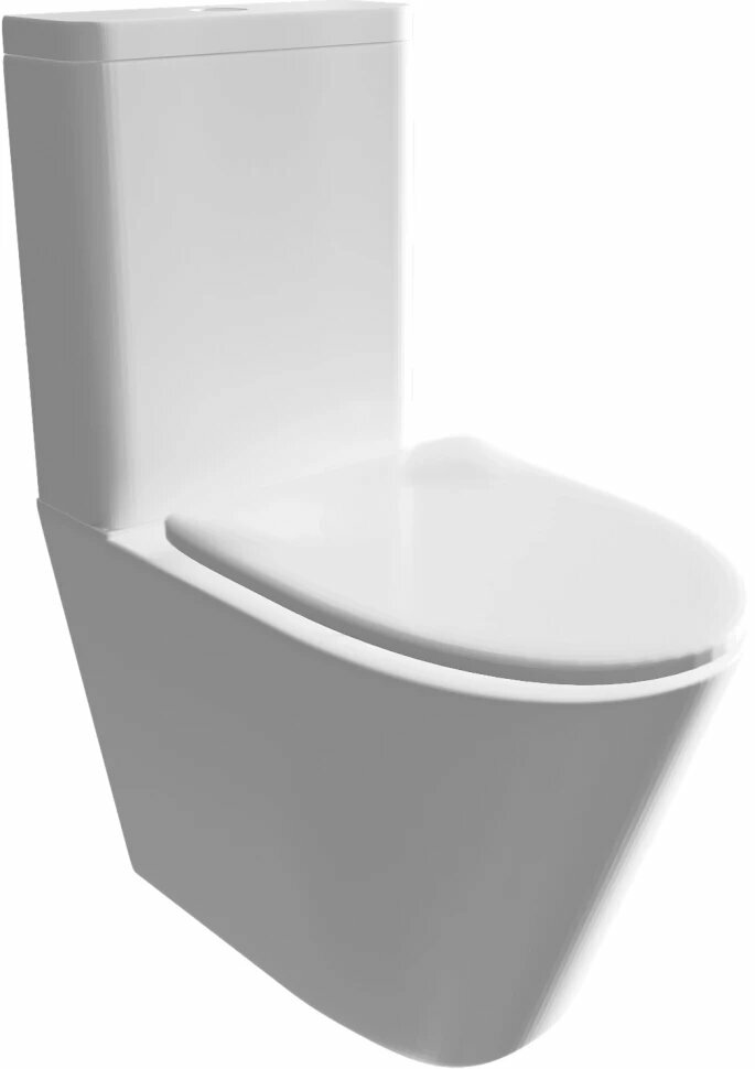 Унитаз-компакт Knotlor Shore WC610WG безободковый, торнадо, с сиденьем микролифт, белый