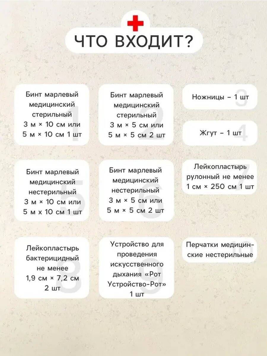 Комплект первой помощи для авто