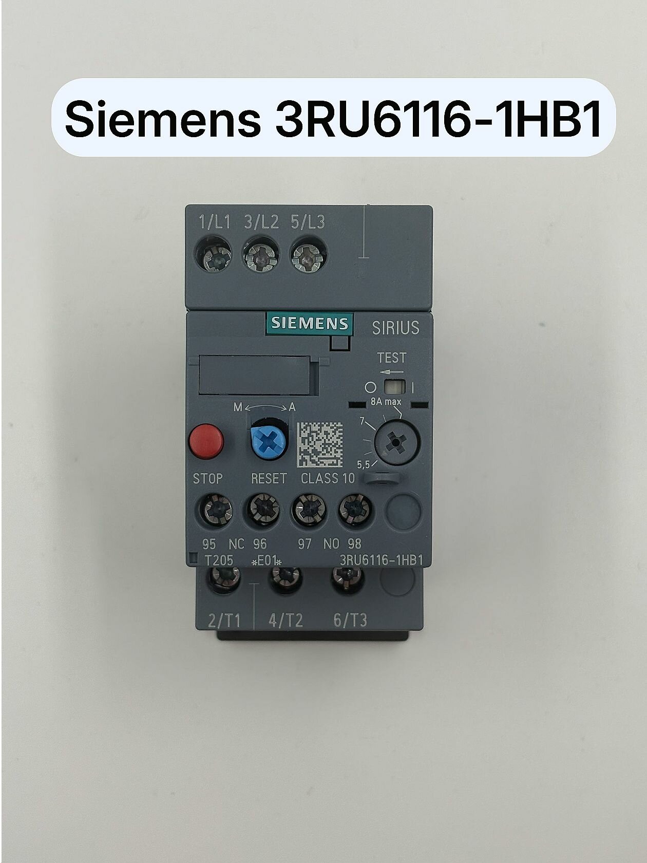 Тепловое реле перегрузки Siemens 3RU6116-1HB1