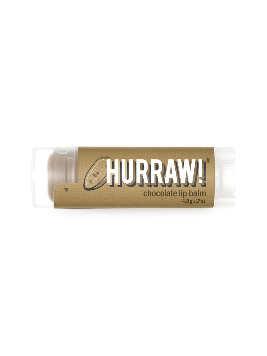 Бальзам для губ Hurraw! Chocolate, бесцветный, шоколадный аромат