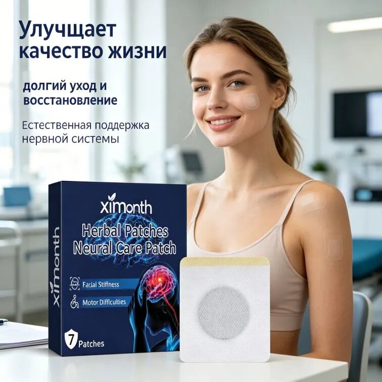 Травяные патчи для нервной системы ximonth herbal neural care patch улучшение моторики и восстановление