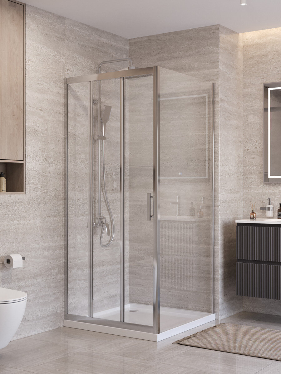 Душевой уголок BelBagno Формат (Uno) 195-AHF-31-100/70-C-Cr профиль хром, стекло прозрачное