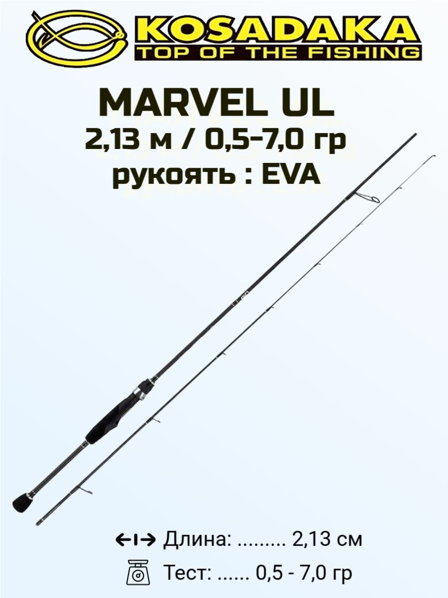 Спиннинг Kosadaka "MARVEL" 2,13м/0,5-7г (EVA)