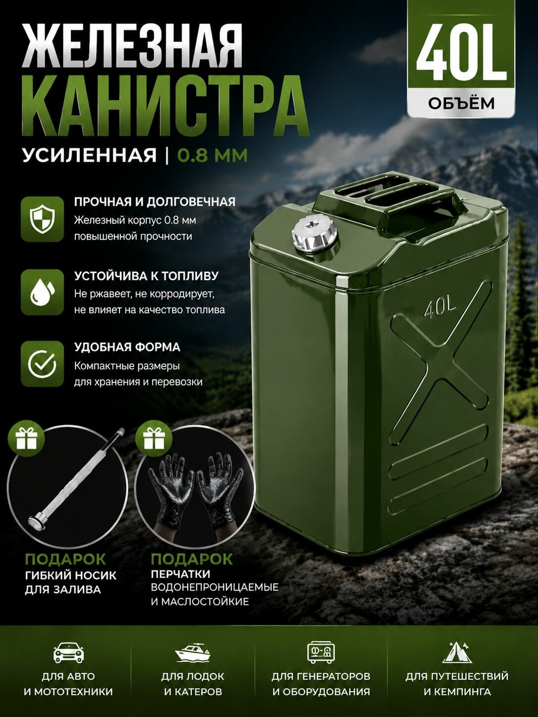 Канистра для ГСМ, 40 л