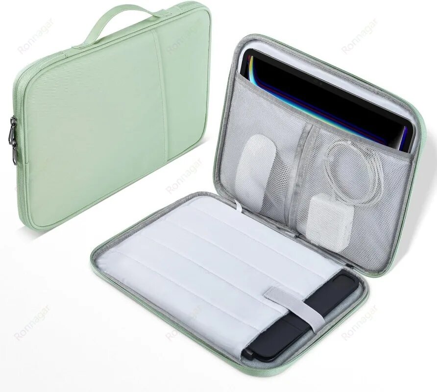 Сумка для ноутбука 13 дюймов Ronnagar MacBook Noe 13 2026, Зеленый, Mint green