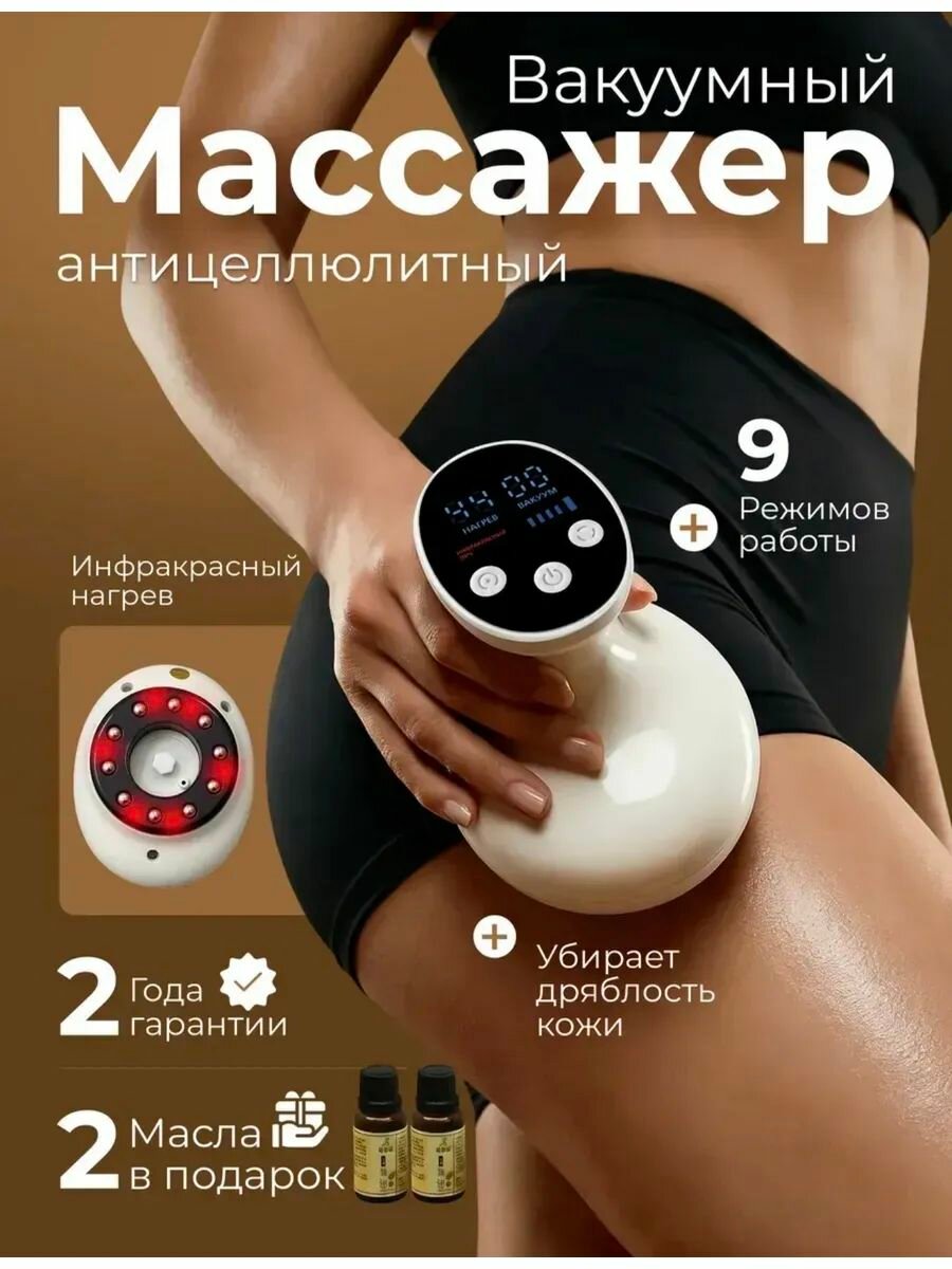 Вакуумный массажер антицеллюлитный, лимфодренажный аппарат для похудения