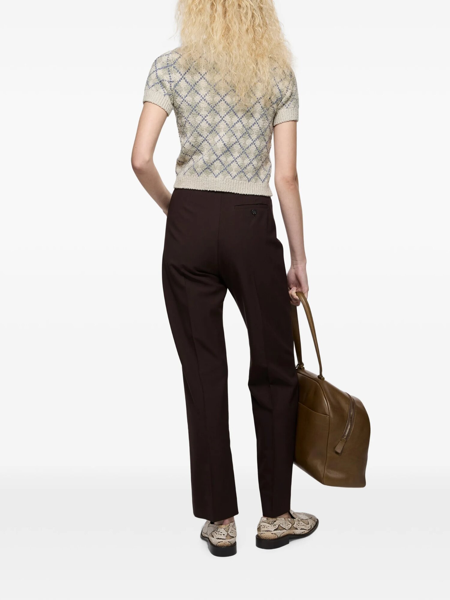 Свитер Acne Studios Bouclé argyle knit sweater, размер 34 — фото 1