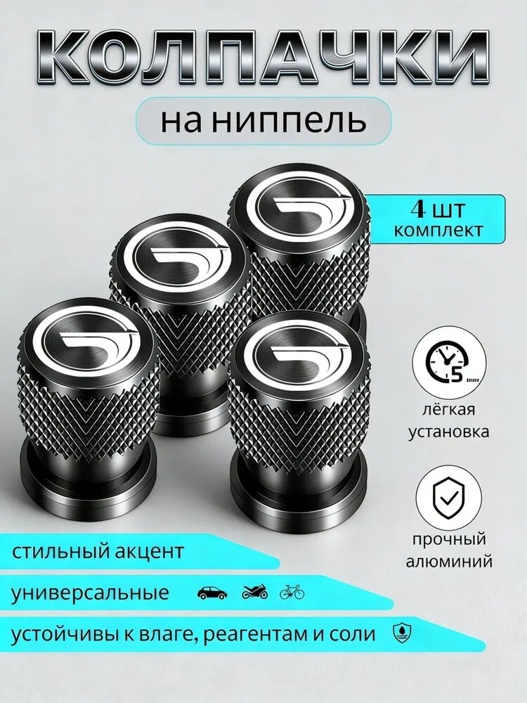 Колпачок на вентиль автомобильный, 2 шт.