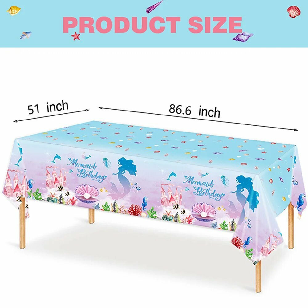 Тканевая скатерть русалка 86.6 x 51 дюймов, Цвет: 1pcs