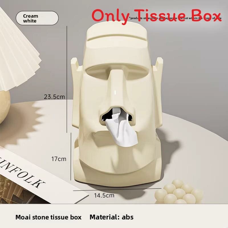 Tissue storage box elegant plastic with builtin spring mechanism for bathroom and dining room, white