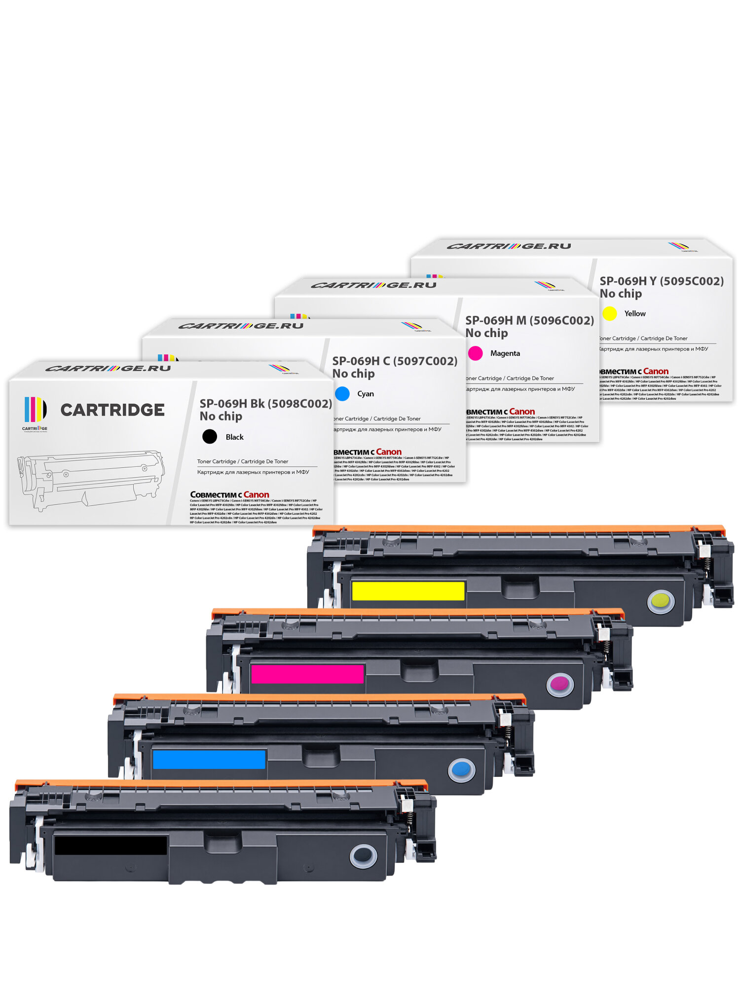 Комплект картриджей SP 069HBK-069HC-069HM-069HY для Canon (без чипа)