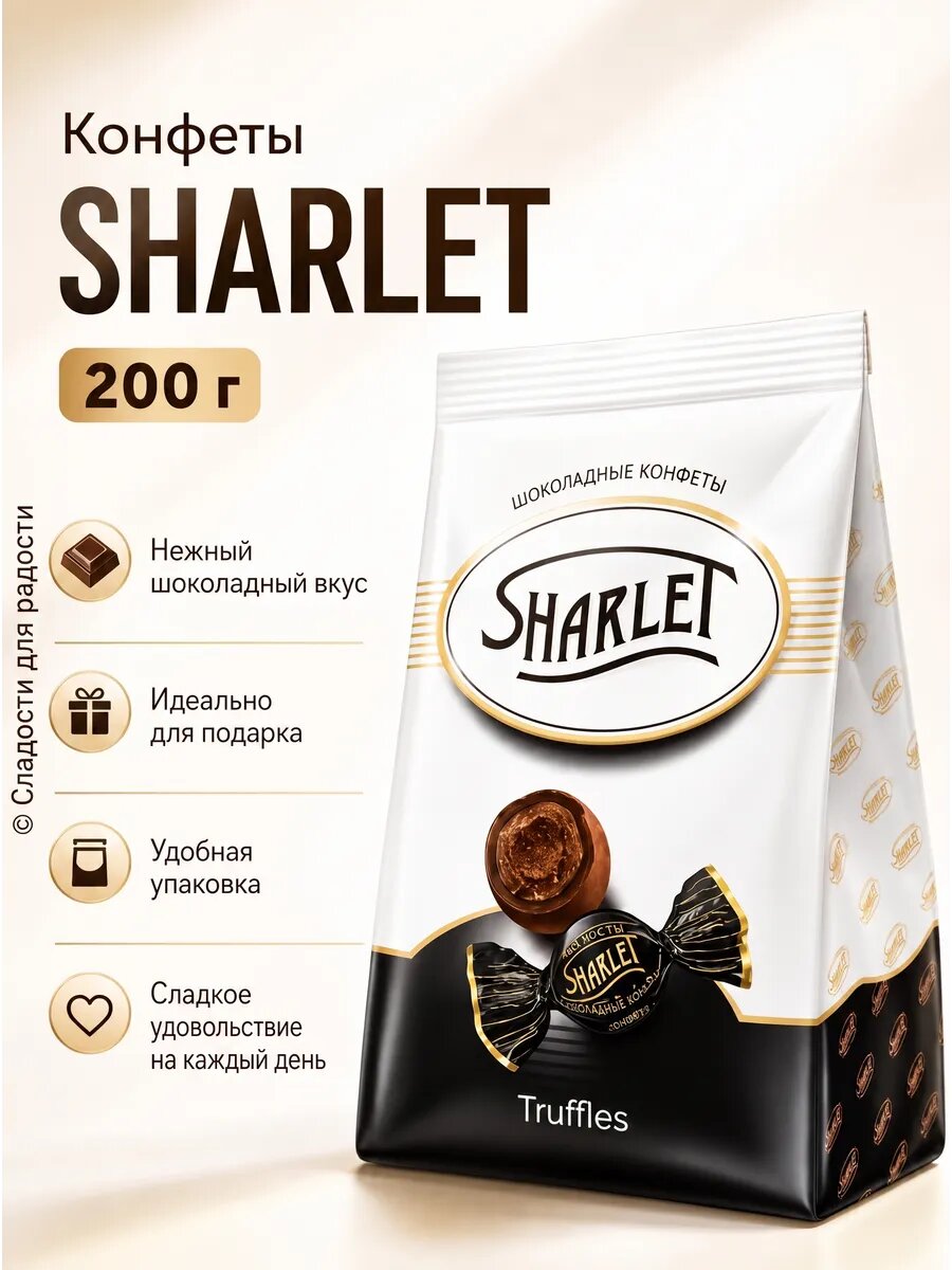 Конфеты Sharlet Трюфель 200 грамм