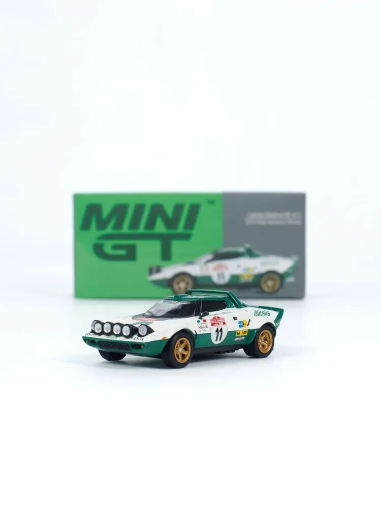 Машинка TSM MINI GT 1/64 Lancia Stratos HF 1975 Rally Sanremo WinnerNO.11 #628 Die-cast Alloy Car Model Collection Toy Gift