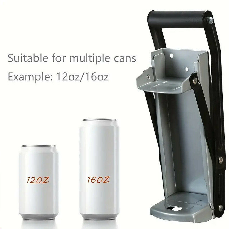 Can compression tool wallmounted manual pullstyle can opener for kitchen use black — фото 1
