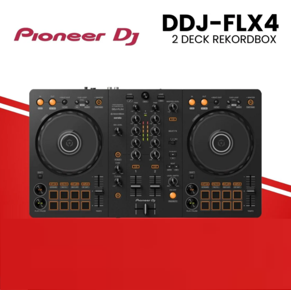 Двухдековый DJ-контроллер Pioneer DJ DDJ-FLX4 для Rekordbox и Serato — графитовый (черный)