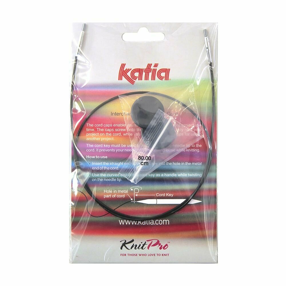 Cменная леска KnitPro "Katia", 80 см, черная