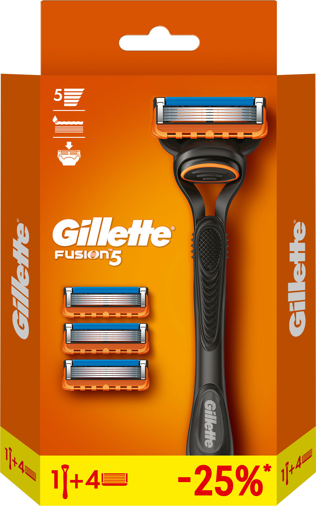 GILLETTE ФЬЮЖН5 (FUSION5) Бритва с 1 сменной кассетой + фьюжн (FUSION) Сменные кассеты для бритья 3шт