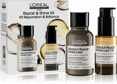 Косметический набор для волос l'oreal professionnel serie expert absolut repair molecular, дорожный набор для поврежденных волос