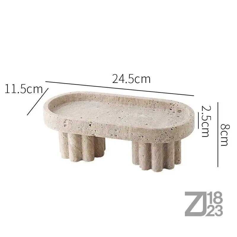 Поднос из травертина бежевого цвета Travertine B，24.5x11.5cm
