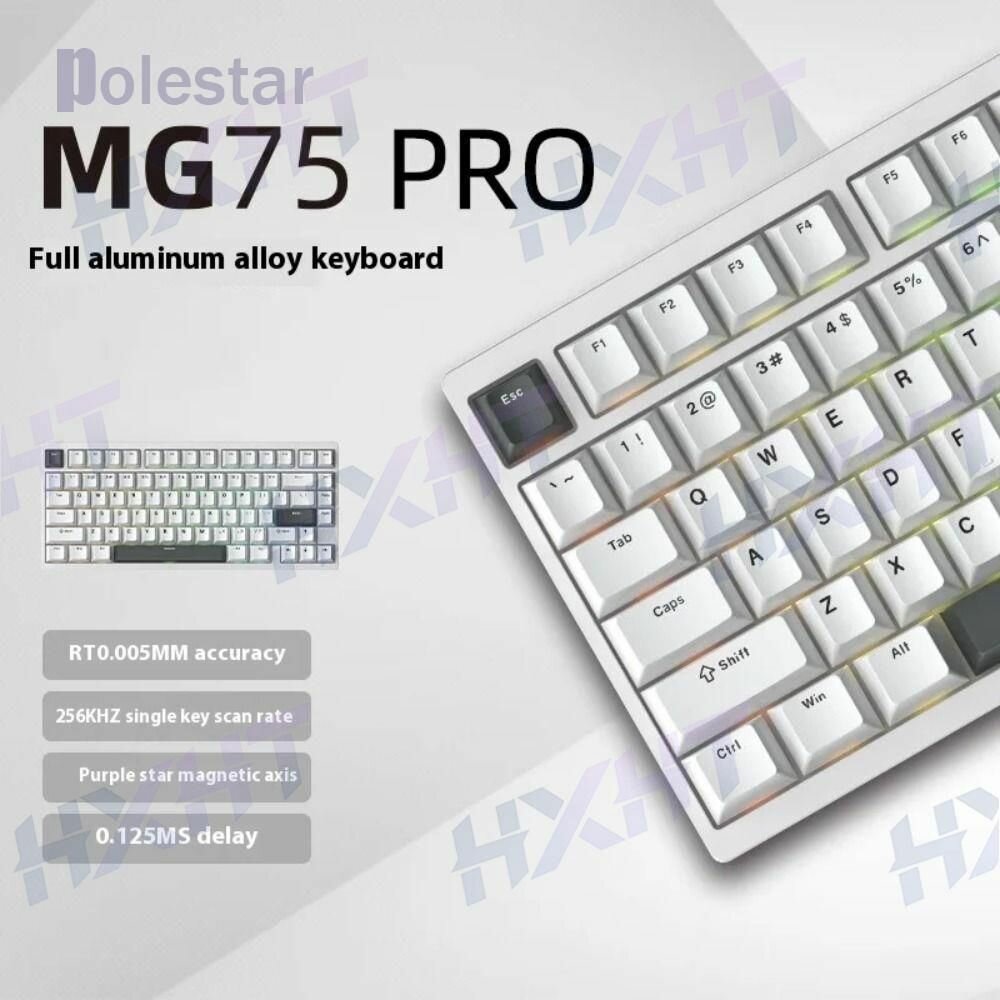 Механическая клавиатура IROK MG75 PRO с магнитным переключателем горячей замены, алюминий RT0.005 RGB, 81 клавиша, Пользовательская клавиатура для ПК