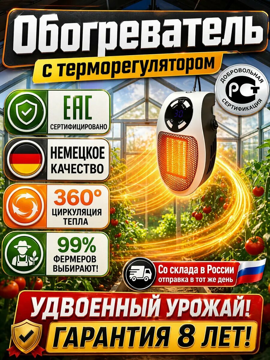 Обогреватель для теплицы с терморегулятором инфракрасный