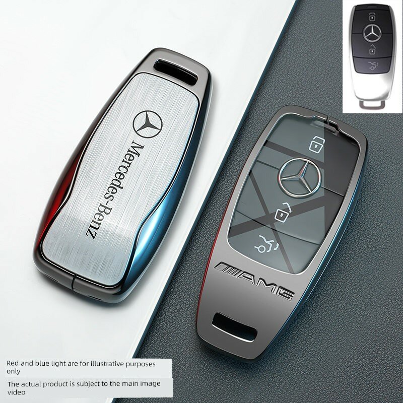 Крышка для ключа Mercedes-Benz с однокомпонентной оболочкой из деревянного узора перламутрового белого оттенка для