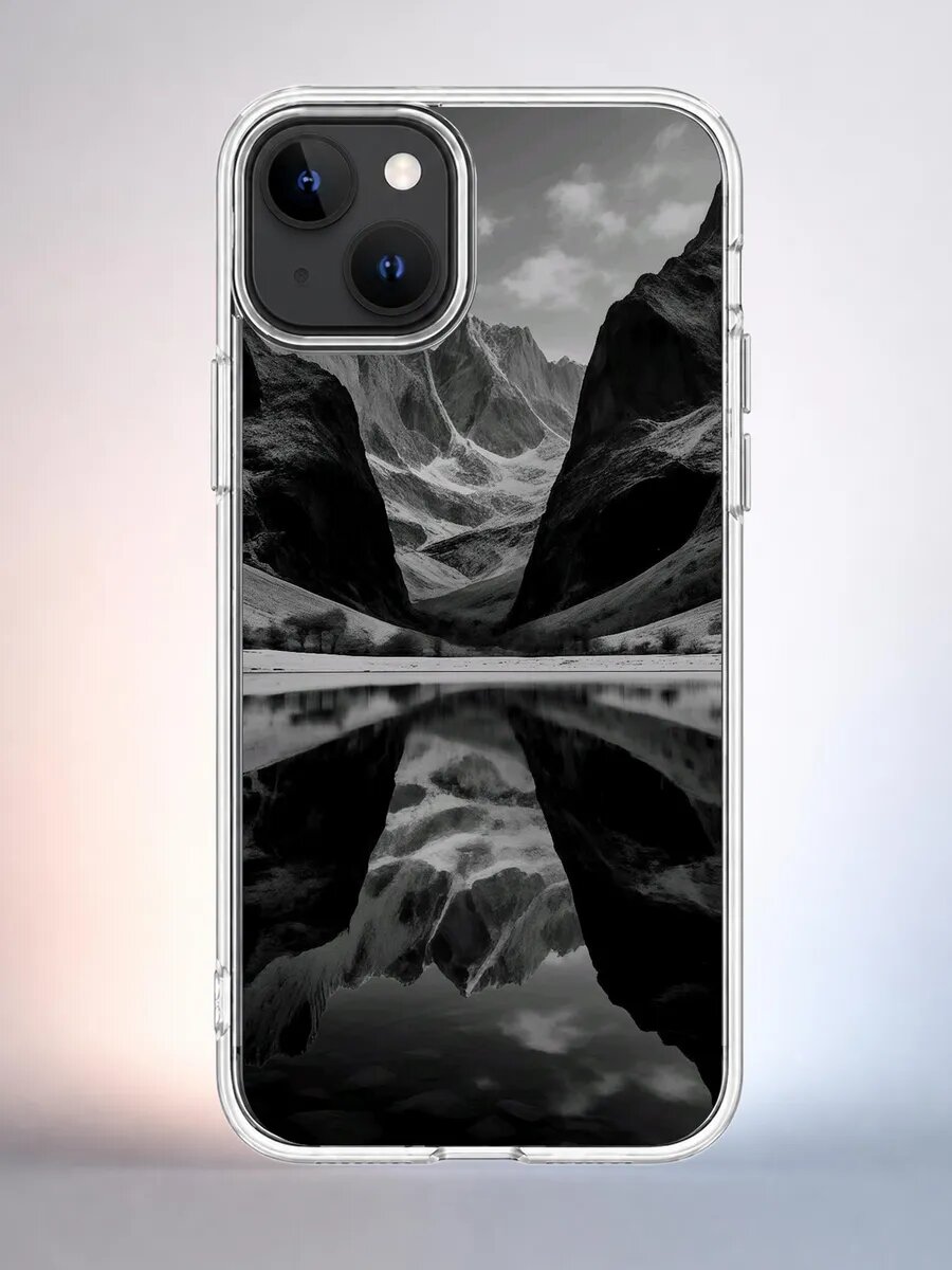 Чехол iPhone 13 Горное ущелье силиконовый прозрачный