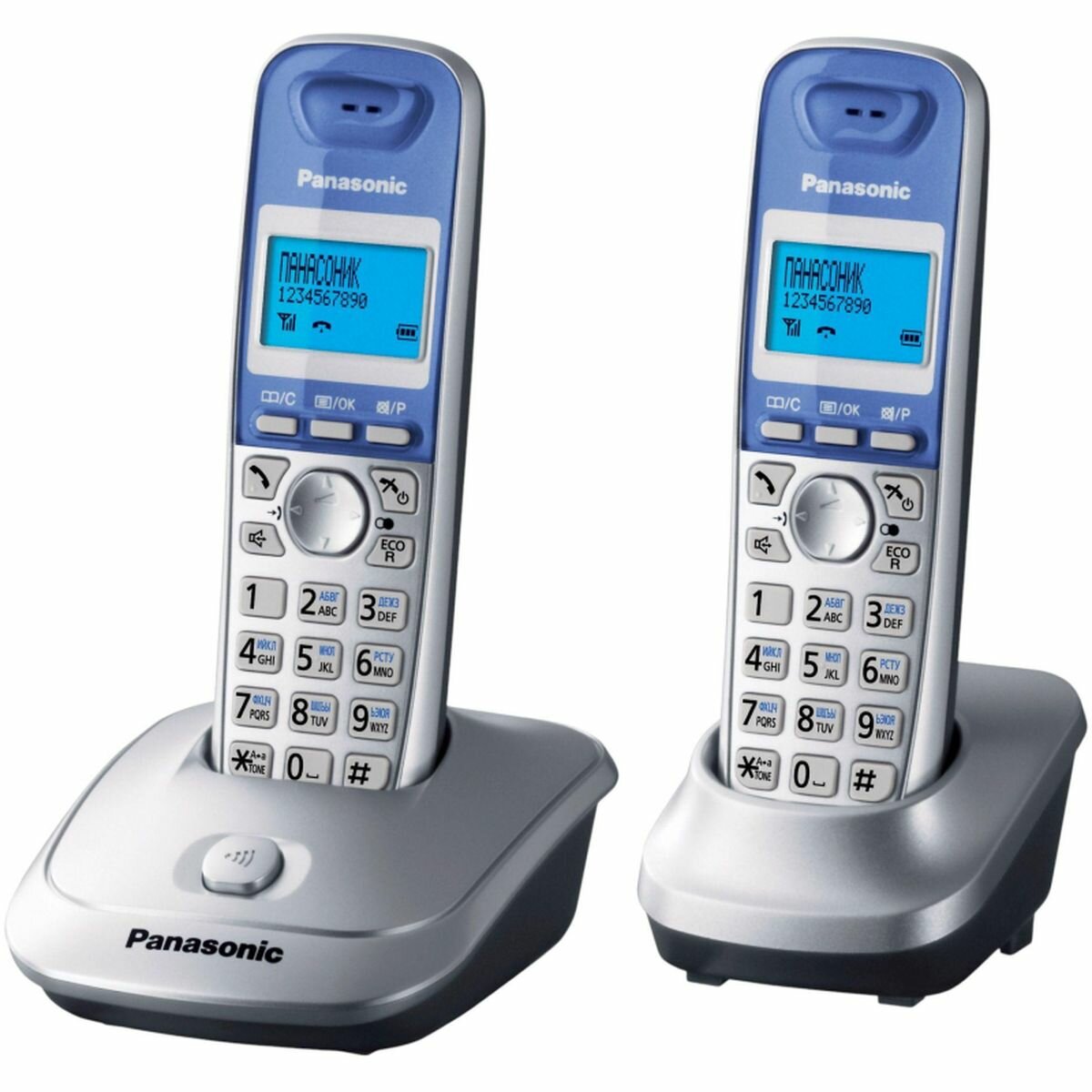Радиотелефон Panasonic KX-TG2512RUS, серебристый, 2 трубки (KX-TG2512RUS)