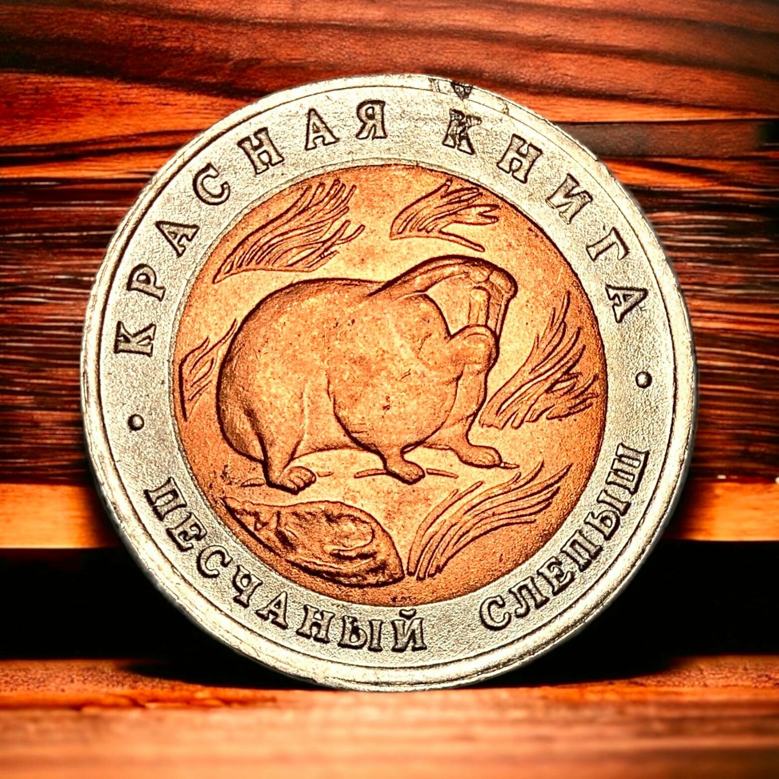 Монета СССР 50 рублей 1994 года. Красная книга. Песчаный слепыш. Люксовое состояние
