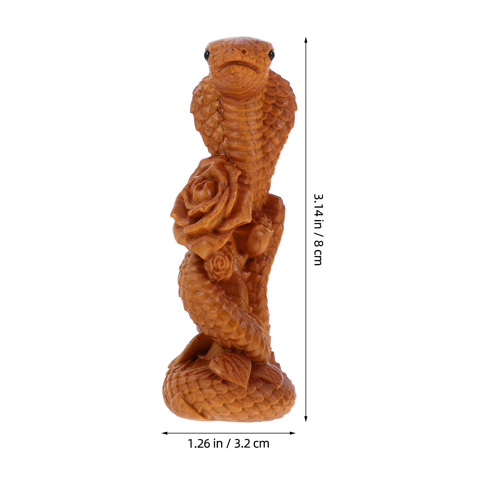 Деревянная Статуэтка Змеи Ручной Работы Изделие Из Натурального Дерева 8.00X3.20X3.00Cm