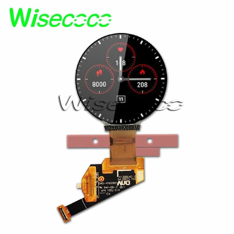 Wisecoco Пиксельный экран Wisecoco круглый Oled дисплей 1,39 дюйма 400x400 круглый экран H139BLN01.0, хаки