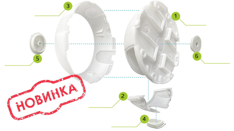 Монтажная коробка KadrON JB3-115W белая (упак 5 шт.)