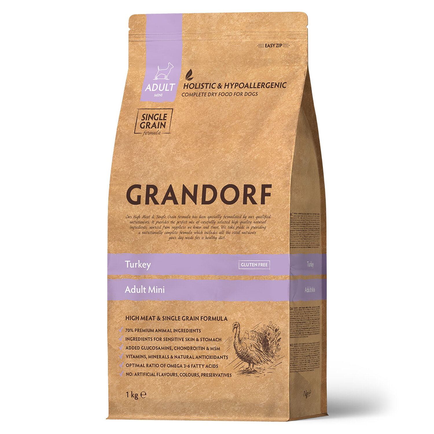Grandorf Dog Turkey MINI сухой корм для собак мини пород индейка 1 кг