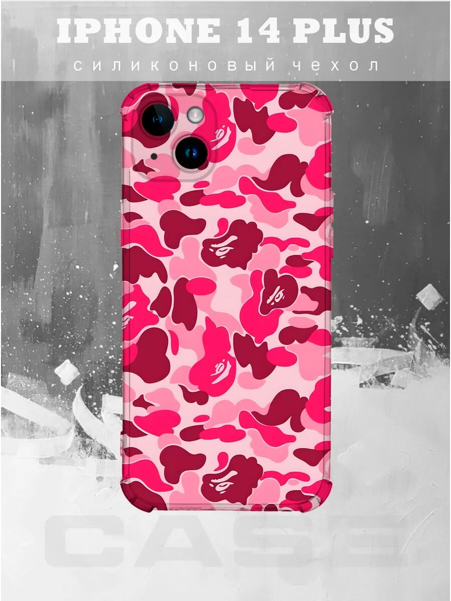 Чехол на IPHONE 14 PLUS с принтом bape