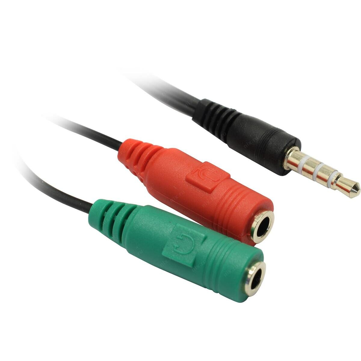 Defender Headset Jack 63012 Кабель-переходник 4-pin Jack3.5-M -- 2xJack3.5-F — фото 1