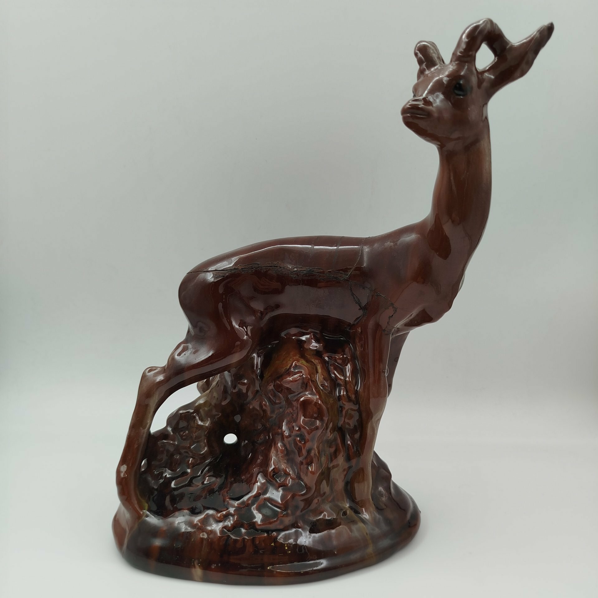 Статуэтка "Косуля", лохф РСФСР, керамика, поливы, СССР, 1960-1970 гг.