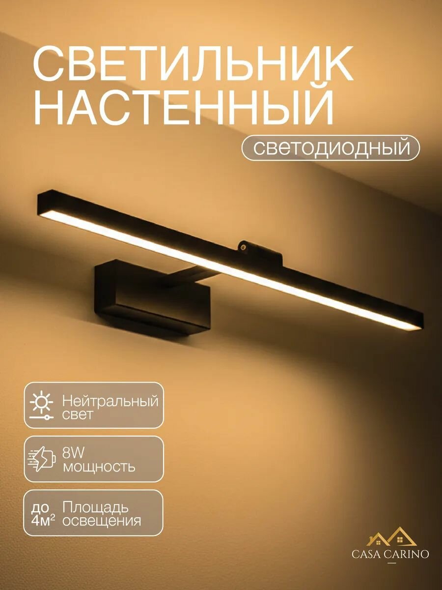 Светильник настенный светодиодный для ванной над зеркалом