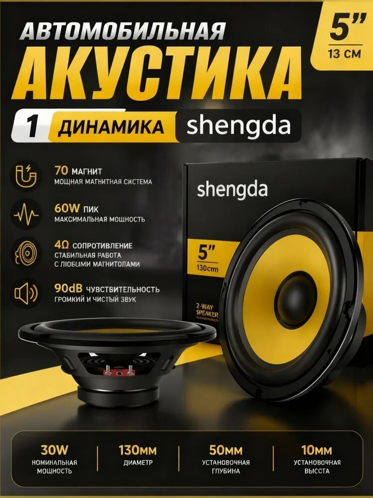 Колонки автомобильные, 13 см (5 дюйм.)