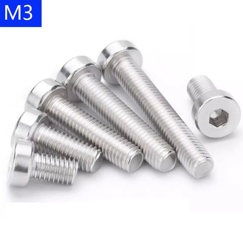 Винты с низкой головкой ZHUOWEILE M3 x 0.5 из нержавеющей стали DIN 7984 M3X12mm-10pcs