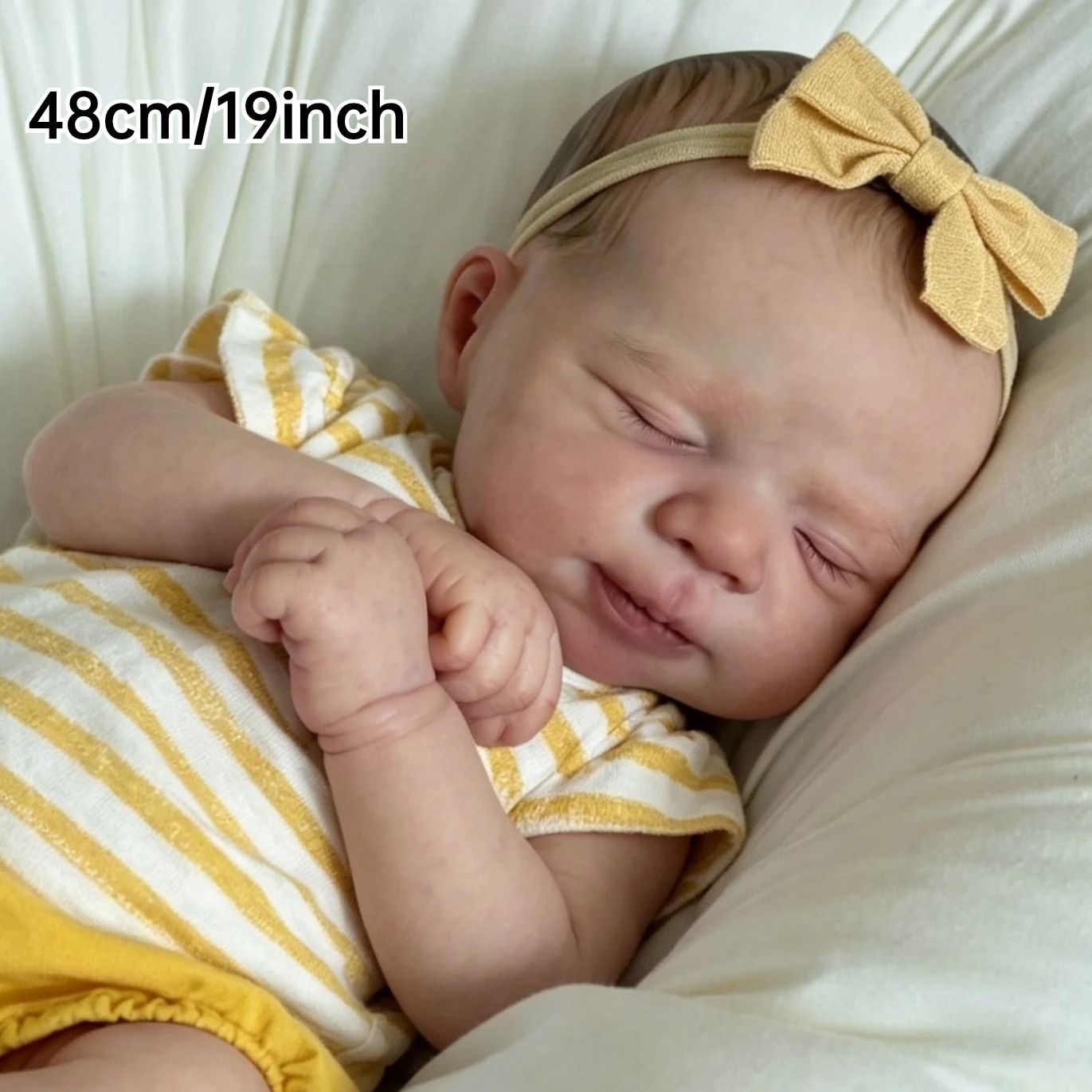 BZDOLL Кукла реборн 48 см, реалистичный мягкий винил, ручная 3D роспись кожи, детская игрушка--NS929