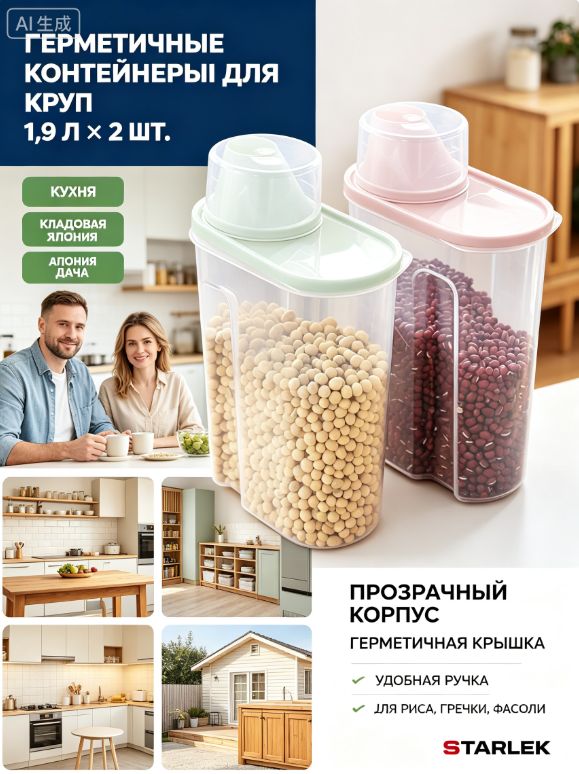 Контейнер для стирального порошка 1.8 л 1 шт