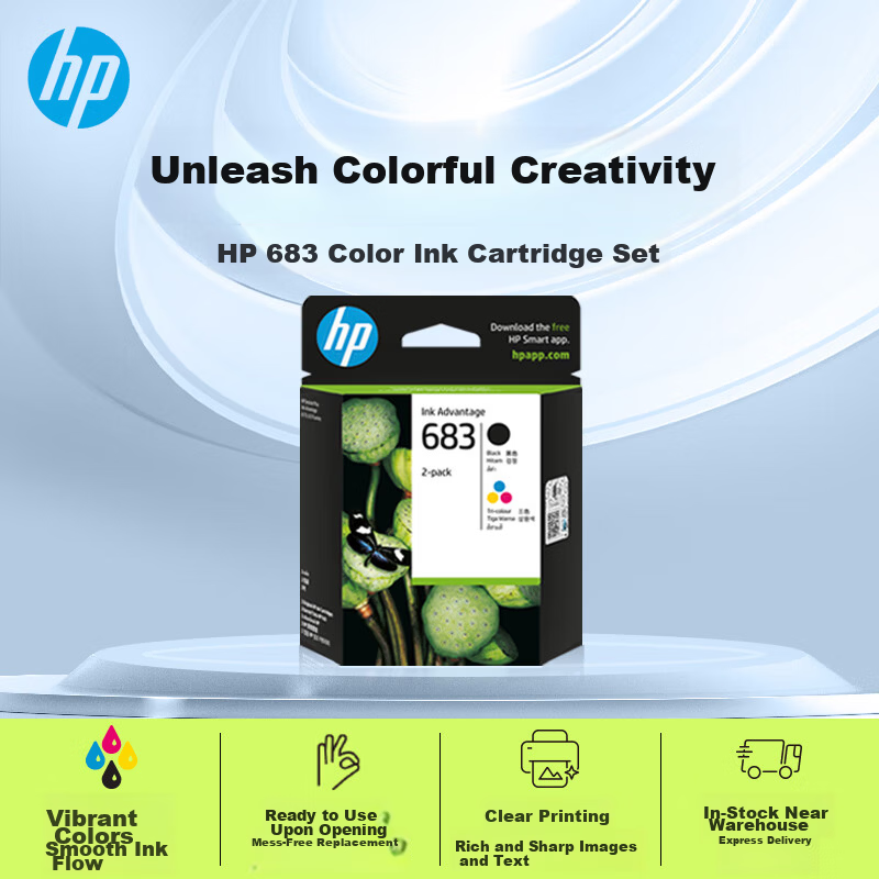 HP 683 Чёрная оригинальная чернильная кассета для принтера HP DeskJet Plus 6178 Цвет：Черная чернила