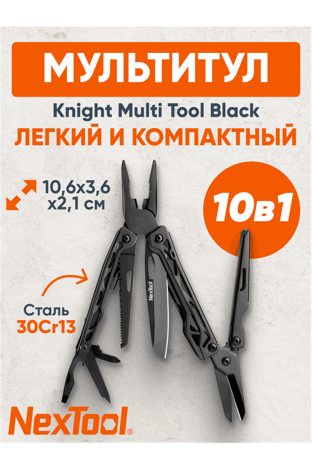 Мультиинструмент NexTool Knight Multi Tool Black