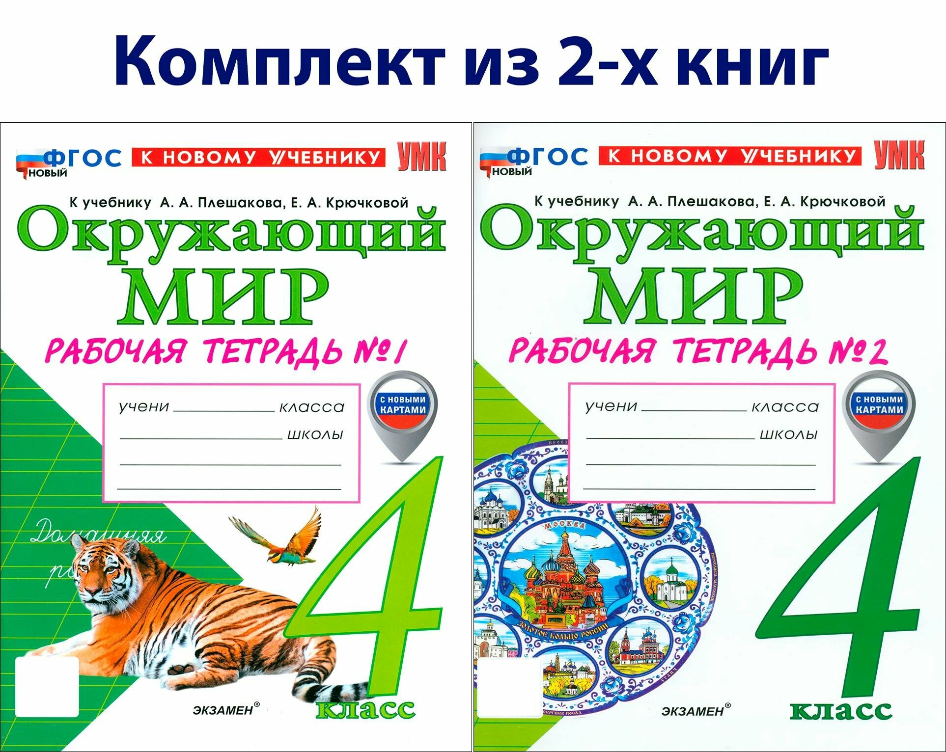 Окружающий мир. 4 класс. Рабочая тетрадь к учебнику А. А. Плешакова, Е. А. Крючковой. 2 части