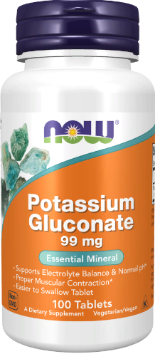 Минеральная добавка Mineral Potassium Gluconate 99mg 100 tabs Now