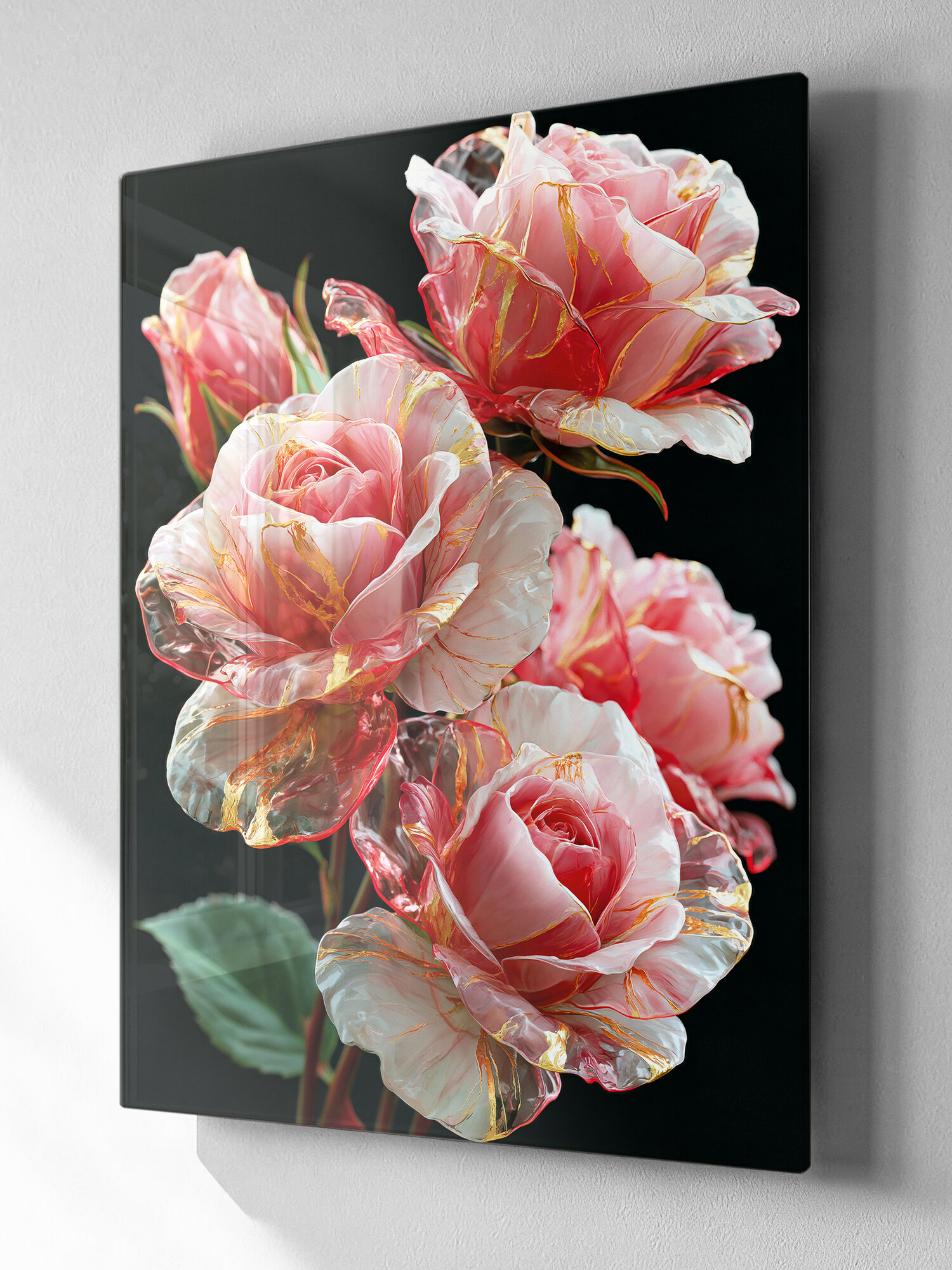 Картина Postermarket "Розы" на стекле, цифровая печать, 40x50 см